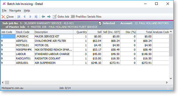 Exo Job Costing Help - Batch Invoicing